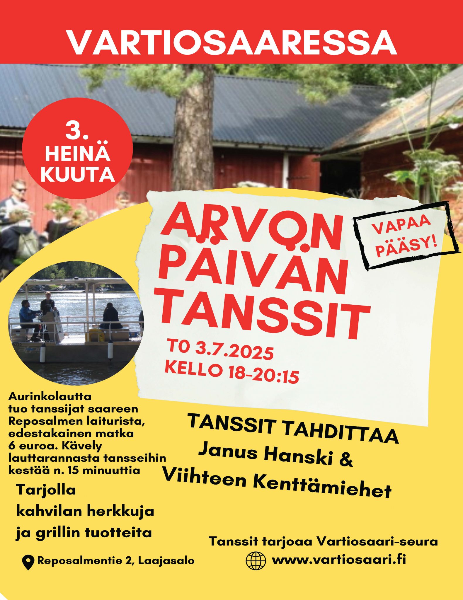Arvon päivän tanssit 3.7.2025 – Vartiosaari viimein luonnonsuojelu- ja ...